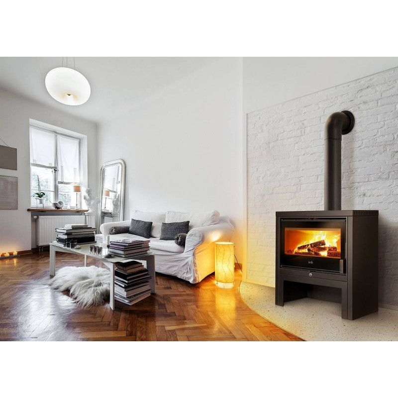 Poêle à bois CASTILLON - Deville refC077BR-06 - Grandes bûches - 11 kW