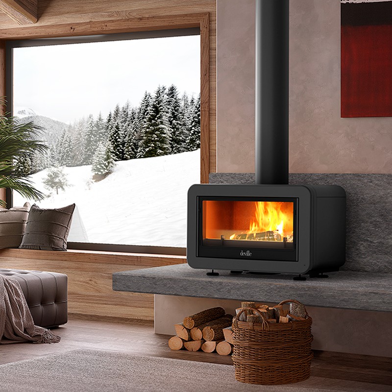 Poêle à bois PANDA à POSER - Deville ref C077CG-06 - Compact